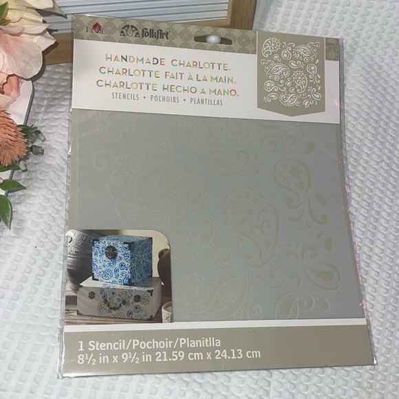 Folkart | Art | Plaid Folkart Handmade Charlotte Painting Stencil ...